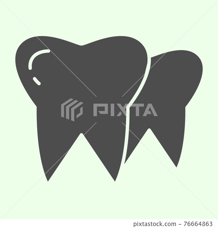 Tooth solid icon. Two human health teeth glyph... - Stock Illustration [76664863] - PIXTA