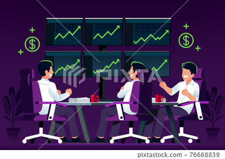 A stock trader group or forex trader group... - Stock Illustration ...
