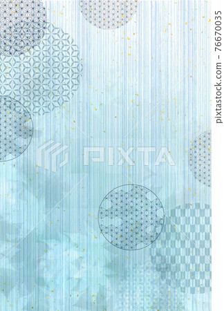 Japanese pattern summer greeting maple background - Stock Illustration ...