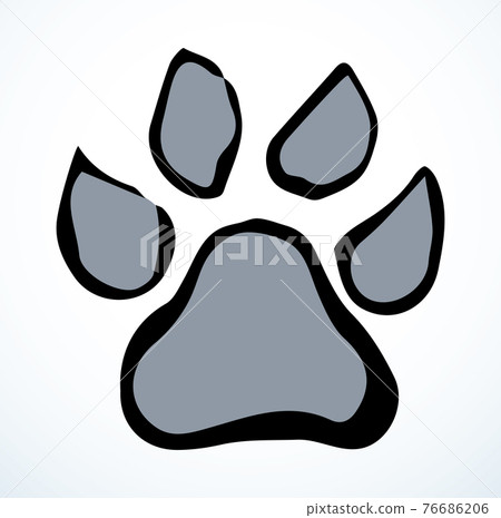 Cats foot print. Vector drawing - Stock Illustration [76686206] - PIXTA