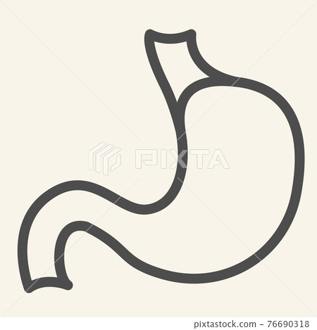 Stomach organ line icon. Human gastric organ... - Stock Illustration ...