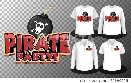 Pirate Party logo with Set of different shirts... - Stock Illustration ...