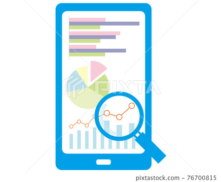 graphing, magnifying glass, magnifier - Stock Illustration [76700815 ...