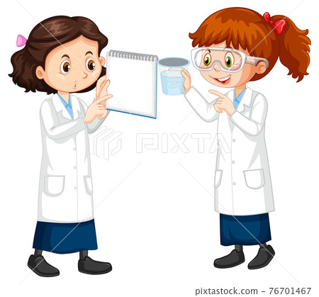 Two young scientist talking each other - Stock Illustration [76701467 ...