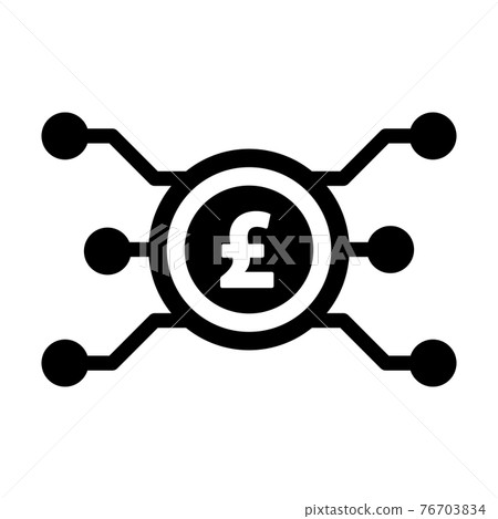 Digital pound coin icon vector currency symbol... - Stock Illustration ...
