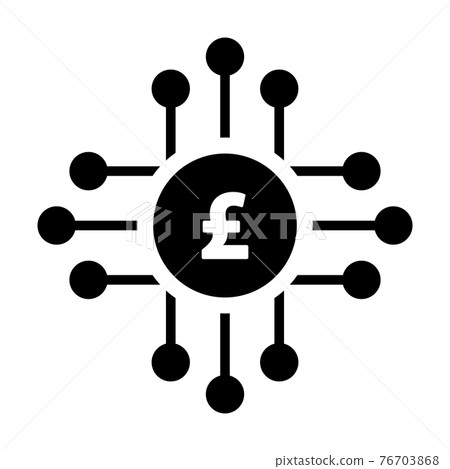 Digital pound coin icon vector currency symbol... - Stock Illustration ...