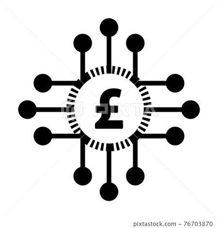 Digital pound symbol icon vector currency for... - Stock Illustration ...