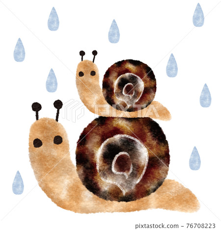 Snail / rain - Stock Illustration [76708223] - PIXTA