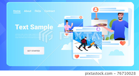 people taking photo and posting in social... - Stock Illustration ...