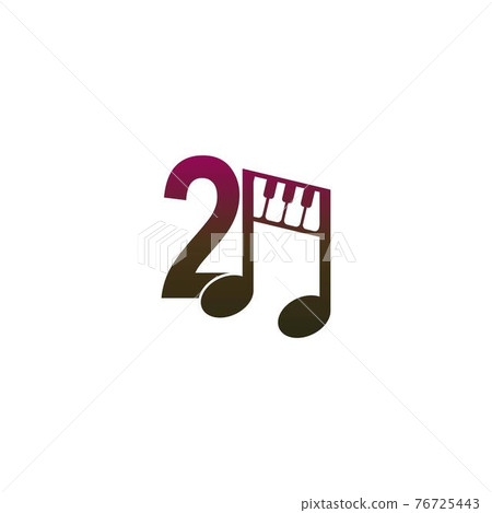Number 2 logo icon with musical note design... - Stock Illustration ...