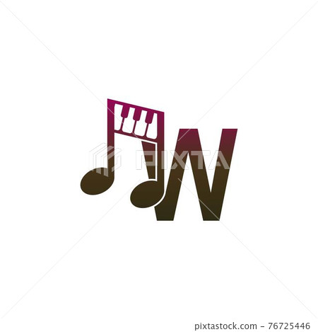 Letter W logo icon with musical note design... - Stock Illustration ...
