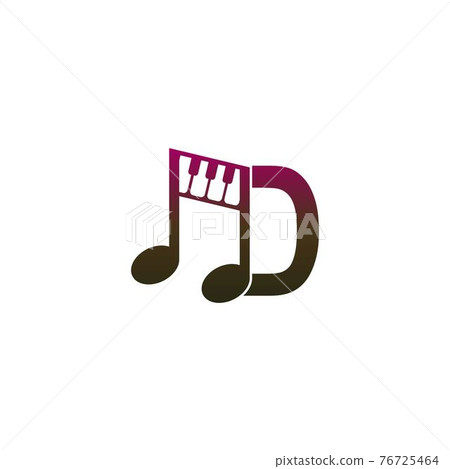Letter D logo icon with musical note design... - Stock Illustration ...