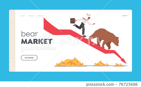 Bear Market Landing Page Template. Business... - Stock Illustration ...