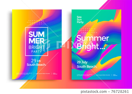Summer bright party poster - Stock Illustration [76728261] - PIXTA