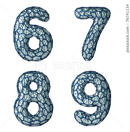Number set 6, 7, 8, 9 made of realistic 3d... - Stock Illustration ...