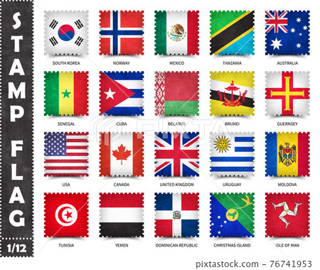 Stamp with official country flag pattern and... - Stock Illustration ...