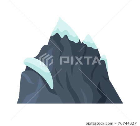 Mountain with snowy peak isolated on white... - Stock Illustration ...