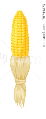 Cartoon corn cob peeled from dry husk isolated - Stock Illustration ...