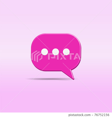 Pink chat bubble with three white dots on... - Stock Illustration ...