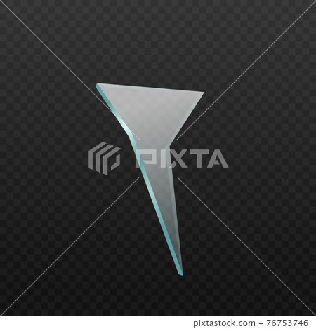 Transparent sharp broken glass or plastic shard... - Stock Illustration ...