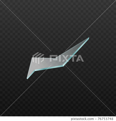 Single shard of shattered glass, realistic... - Stock Illustration ...