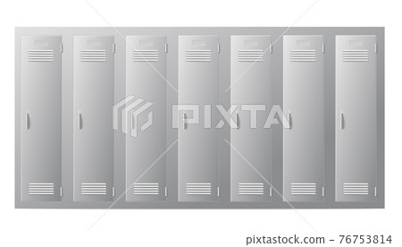 School lockers front view template realistic... - Stock Illustration ...