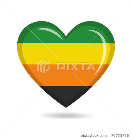 Aromantic pride flag in heart shape vector... - Stock Illustration ...