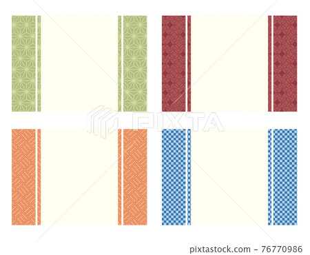Japanese pattern old-fashioned frame background - Stock Illustration ...
