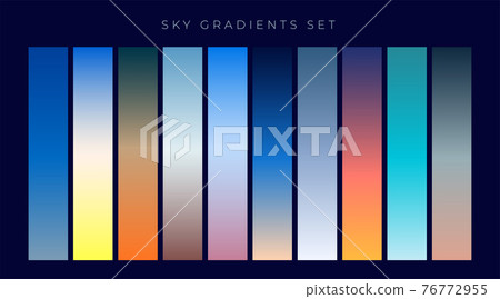 set of sky gradients background - Stock Illustration [76772955] - PIXTA