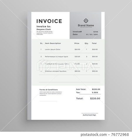 gray professional invoice template design - Stock Illustration ...