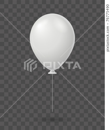 White balloon with string isolated. Round... - Stock Illustration ...