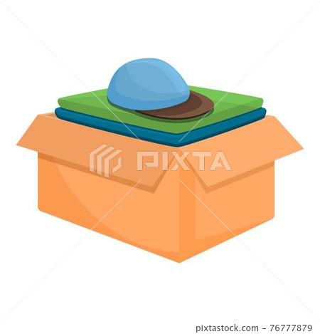 Full donation clothes box icon, cartoon style - Stock Illustration ...