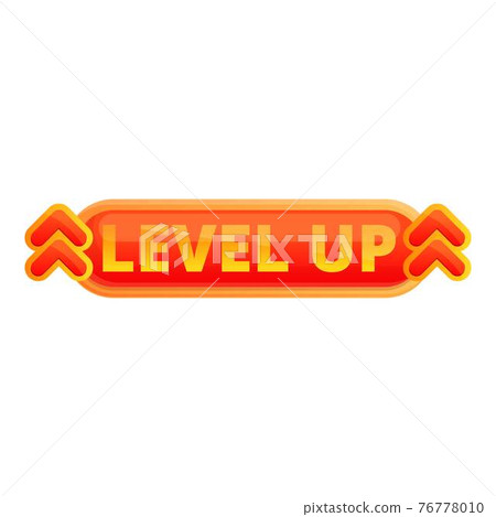 Level up button interface icon, cartoon style - Stock Illustration ...