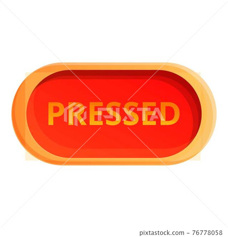 Pressed button interface icon, cartoon style - Stock Illustration ...