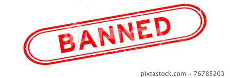 Grunge red banned word rubber seal stamp on... - Stock Illustration ...