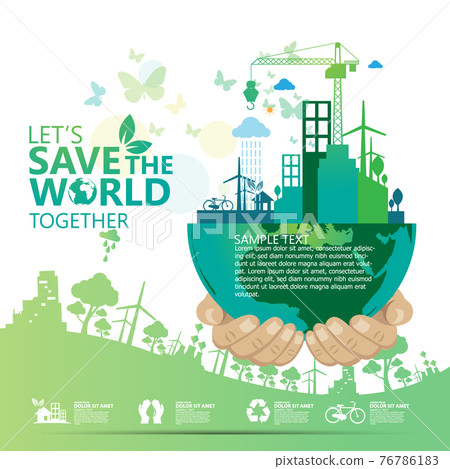 Ecology and environment conservation creative... - Stock Illustration ...