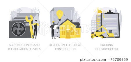Builder contractor services abstract concept... - Stock Illustration ...