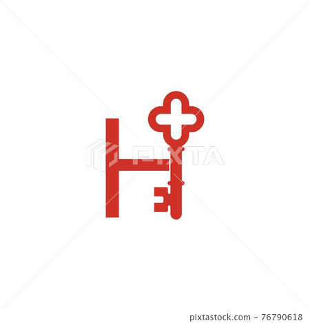 Letter H logo icon with key icon design symbol... - Stock Illustration ...