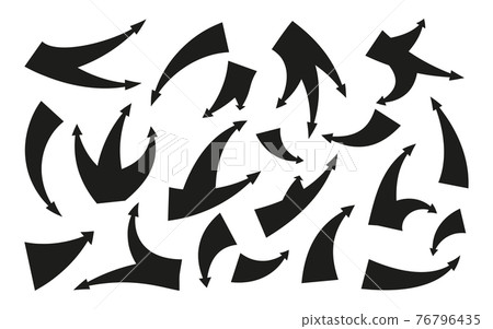 Black silhouette attack arrows icons set vector - Stock Illustration ...