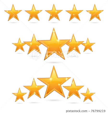 Sparkle award glossy five gold star success... - Stock Illustration ...