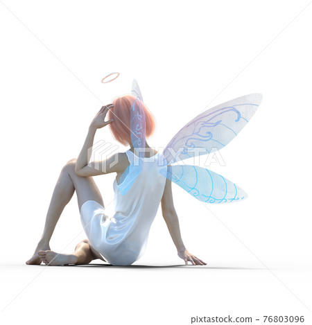 Beautiful leg angel perming 3DCG illustration... - Stock Illustration ...