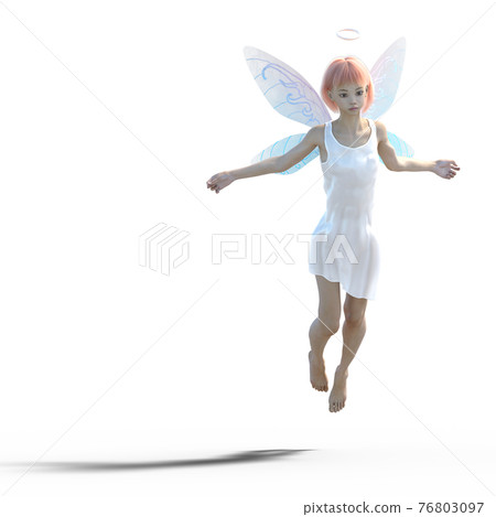Beautiful leg angel perming 3DCG illustration... - Stock Illustration ...