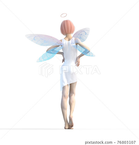 Beautiful leg angel perming 3DCG illustration... - Stock Illustration ...