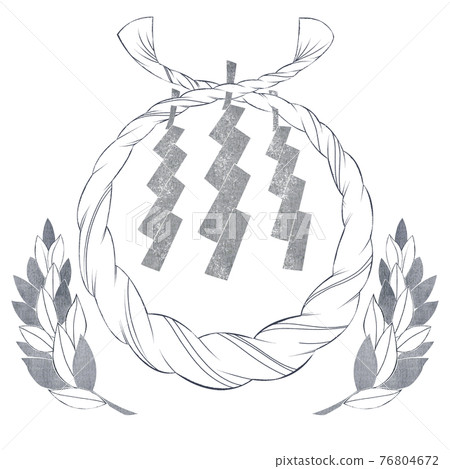 Decorative hand-painted illustration of shimenawa - Stock Illustration ...