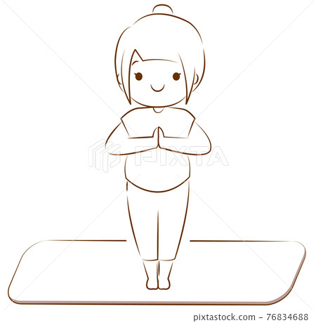 Line drawing illustration of a pregnant woman... - Stock Illustration ...