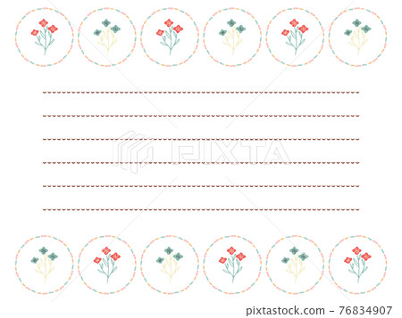 Red and blue flower letter frame Eastern... - Stock Illustration ...