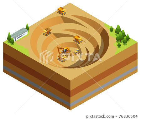 Isometric Mining Industry Concept - Stock Illustration [76836504] - PIXTA