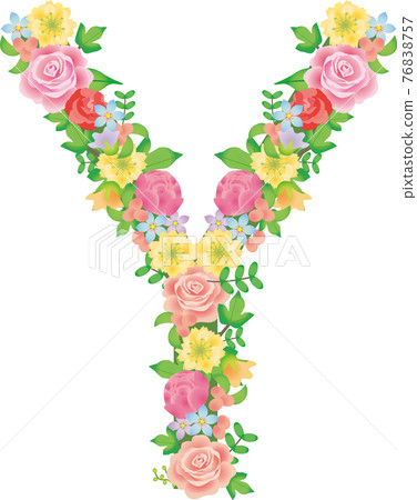 Y alphabet flower letter - Stock Illustration [76838757] - PIXTA