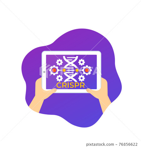 CRISPR, genome editing icon with a tablet - Stock Illustration ...