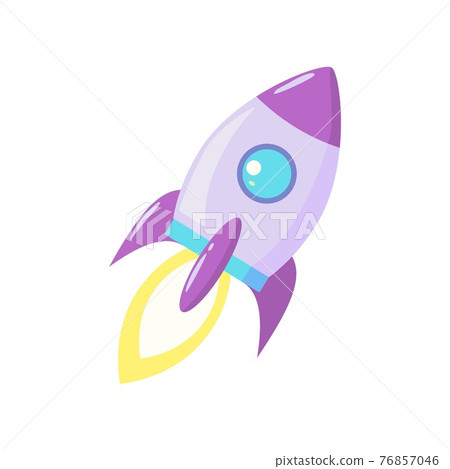 Purple Space Rocket cartoon isolated... - Stock Illustration [76857046 ...